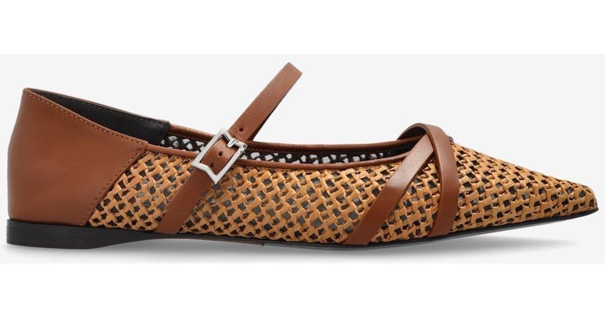 Max Mara Woven Ballet Flats in White | Lyst