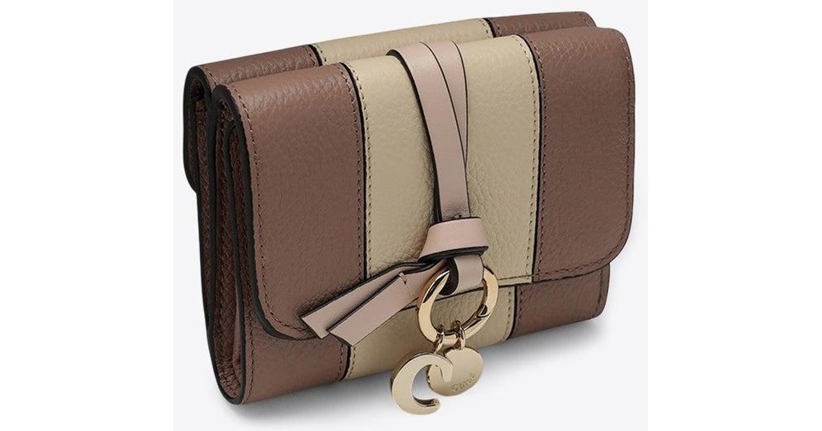 Chloé Leather Tri-Fold Wallet in White | Lyst