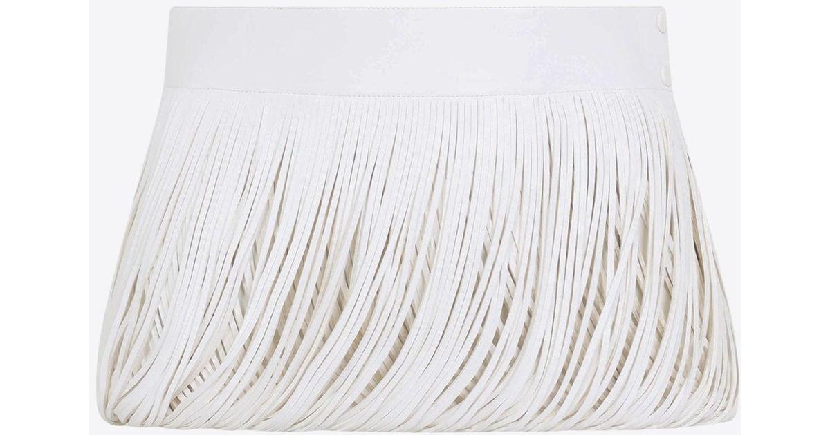 Alaïa Threaded Leather Belt in White | Lyst