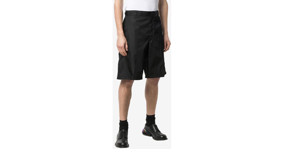Prada Triangle Logo Re-Nylon Bermuda Shorts in Black for Men | Lyst