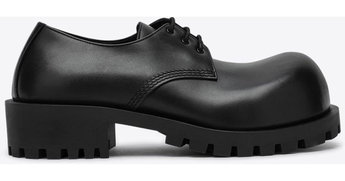 Balenciaga Hummer Leather Derby Shoes in Black for Men | Lyst