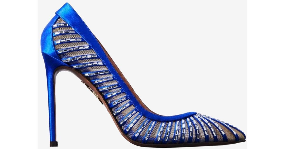 Aquazzura Passions 105 Crystal-Embellished Pumps in Blue | Lyst