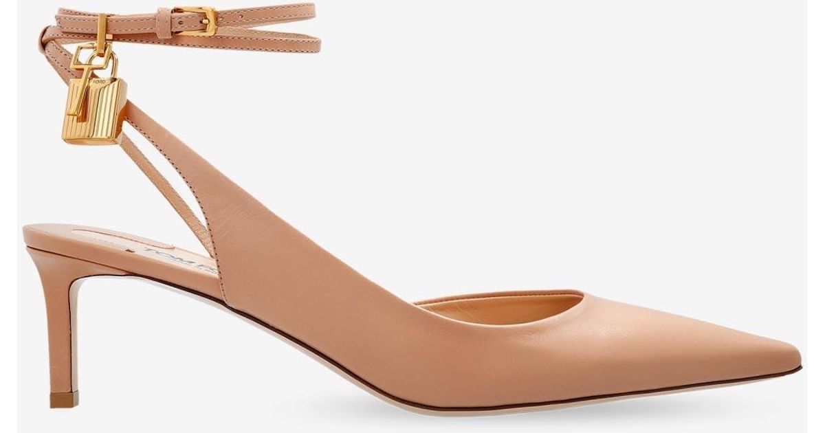 Tom Ford Padlock 80 Leather Pumps in White | Lyst