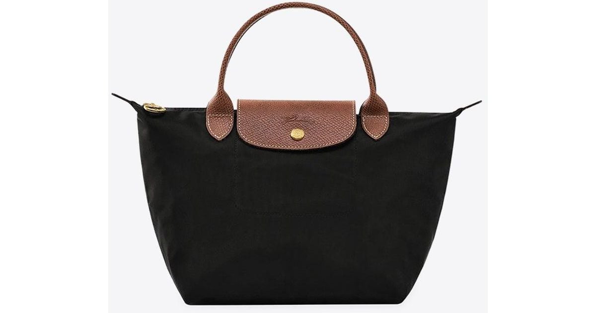 Longchamp Small Le Pliage Original Top Handle Bag in Black | Lyst