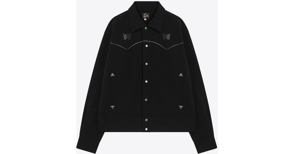 Needles Logo Embroidered Cowboy Jacket in Black for Men | Lyst