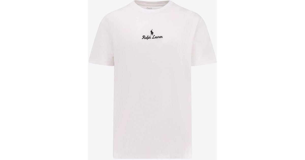 Polo Ralph Lauren Signature Logo T-Shirt in White for Men | Lyst