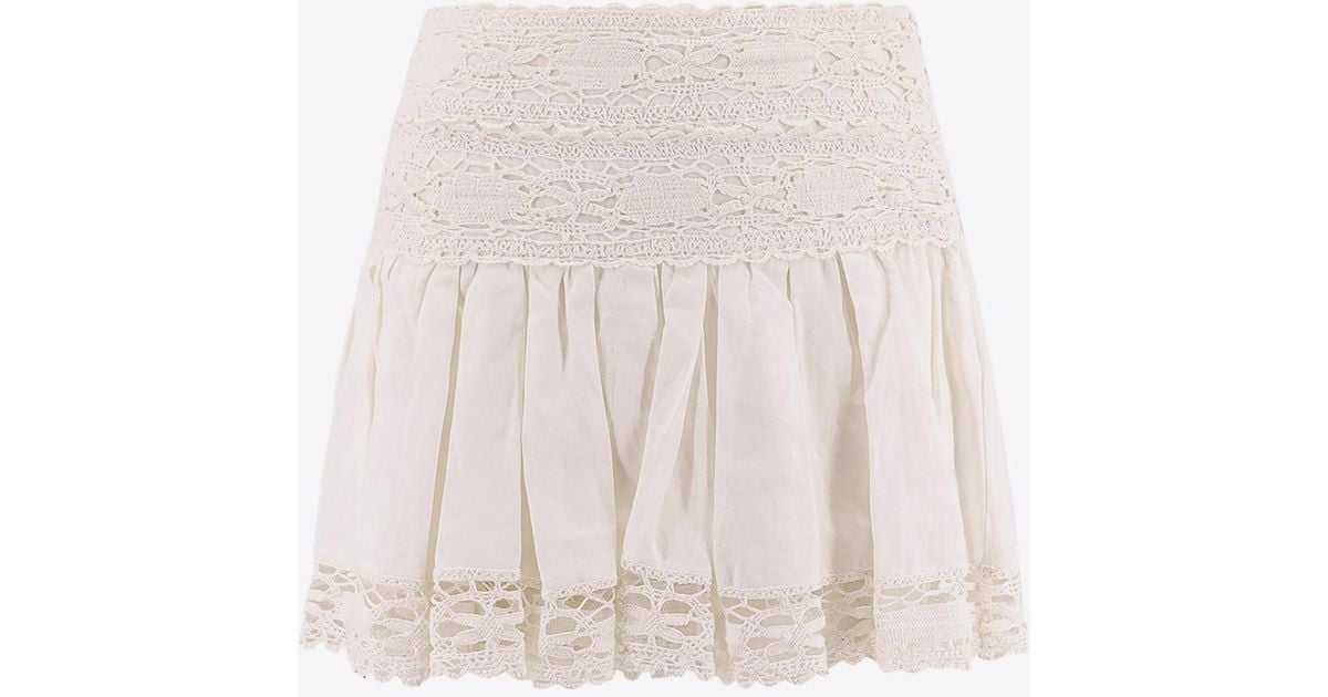 Isabel Marant Violana Flared Mini Skirt in White | Lyst