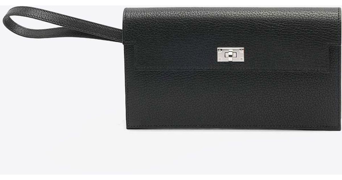 Hermès Kelly Pocket Long Wallet in Black | Lyst