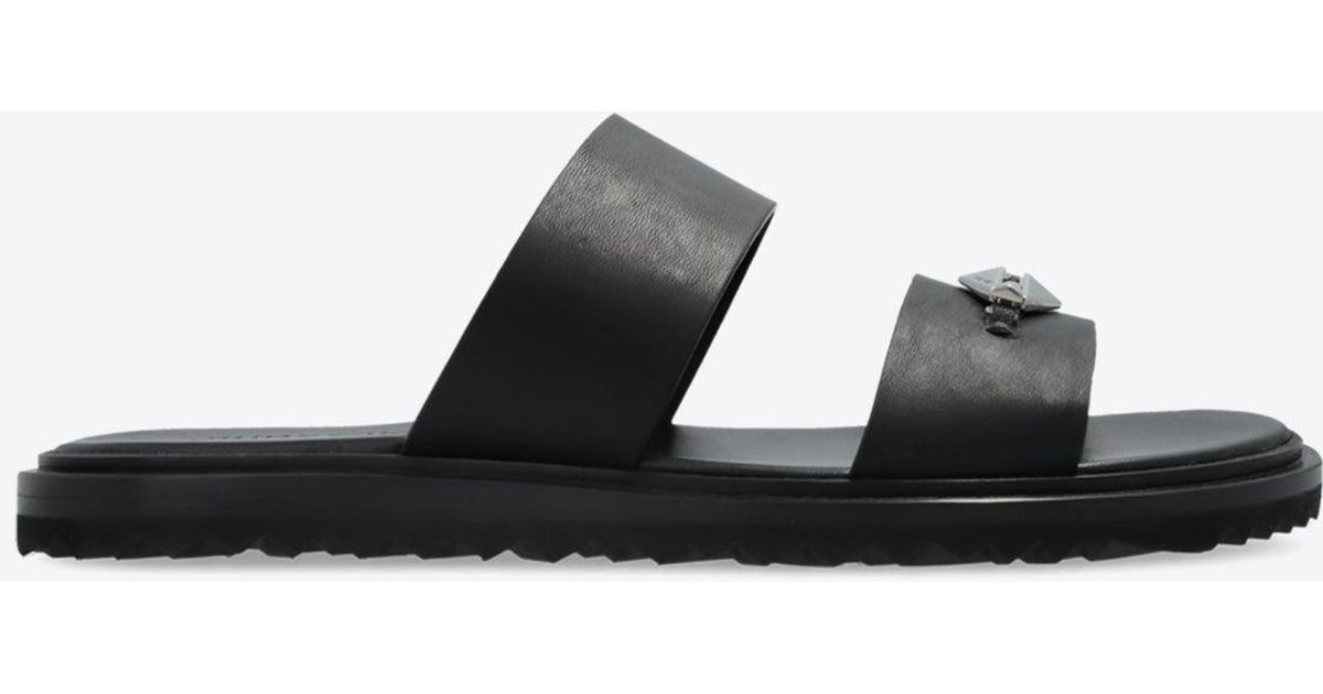 Jimmy Choo Raiden Leather Slides in White for Men | Lyst