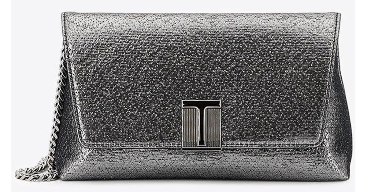 Tom Ford Mini Nobile Laminated Chain Clutch in White | Lyst