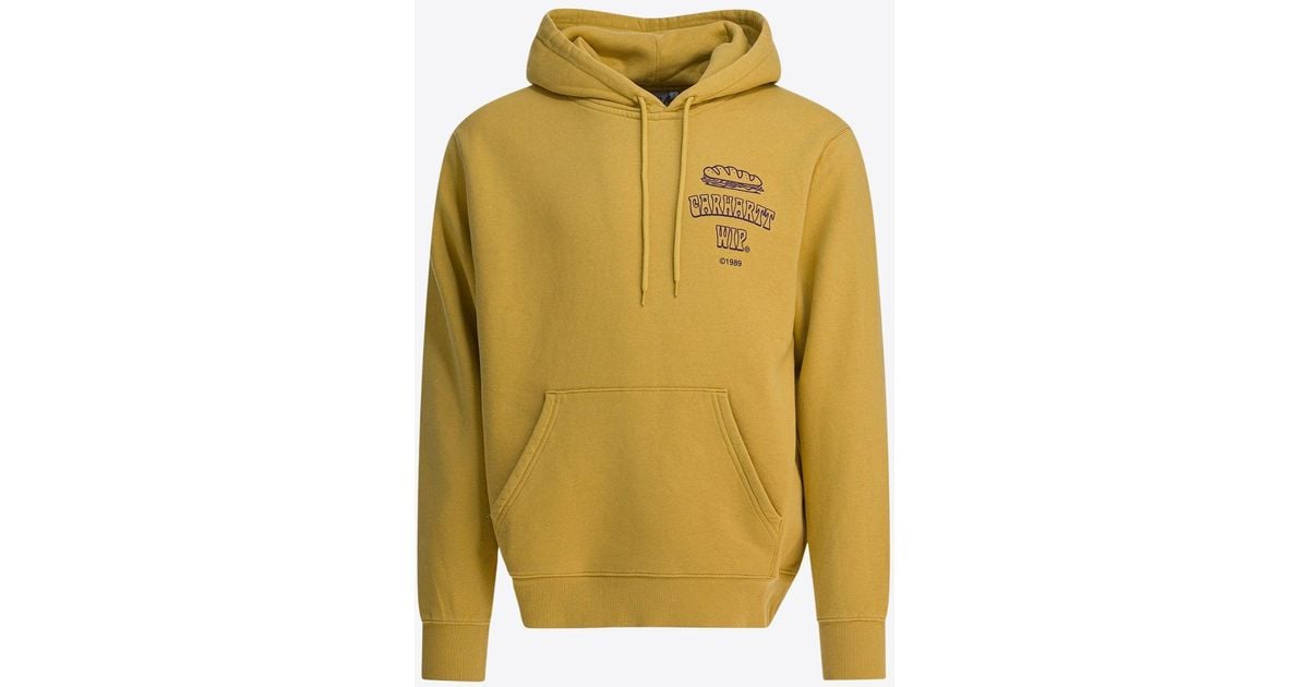 Carhartt Sandwich Logo Hoodie in Yellow for Men | Lyst