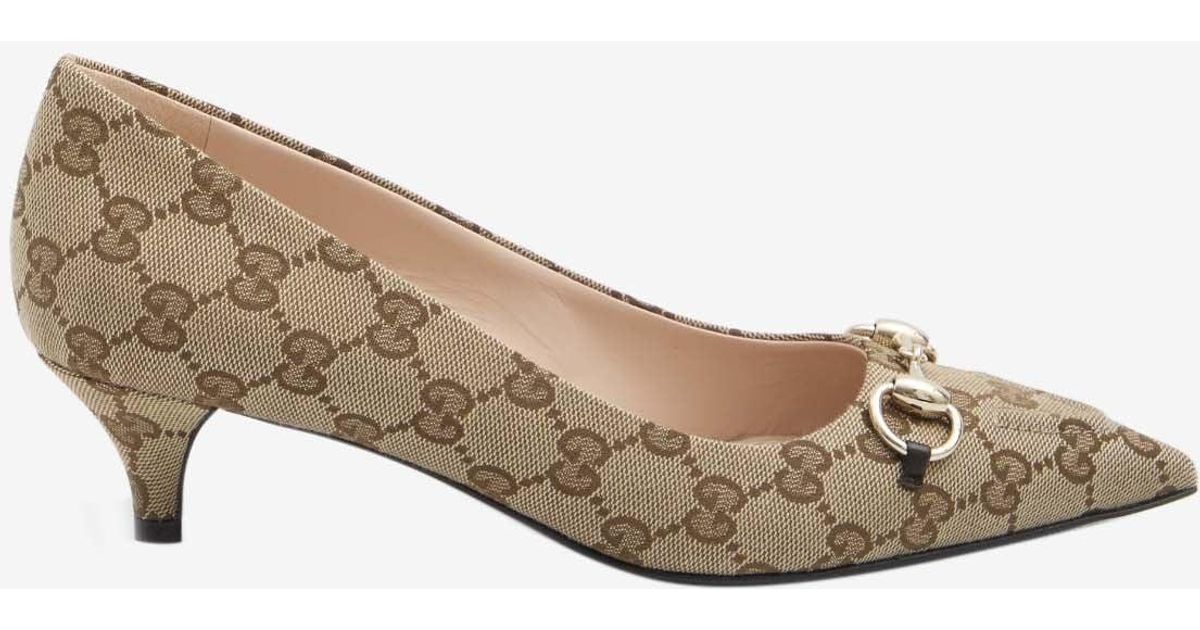 Gucci 45 All-Over Gg Pumps in White | Lyst