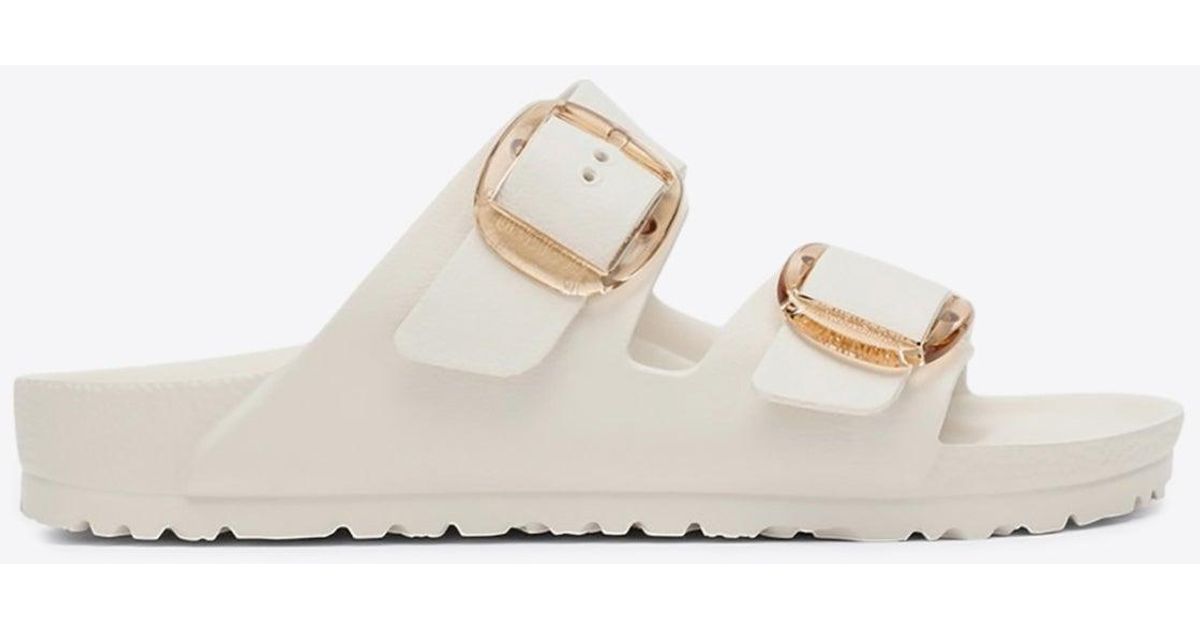 Birkenstock Arizona Big Buckle Double-Strap Slides in White | Lyst