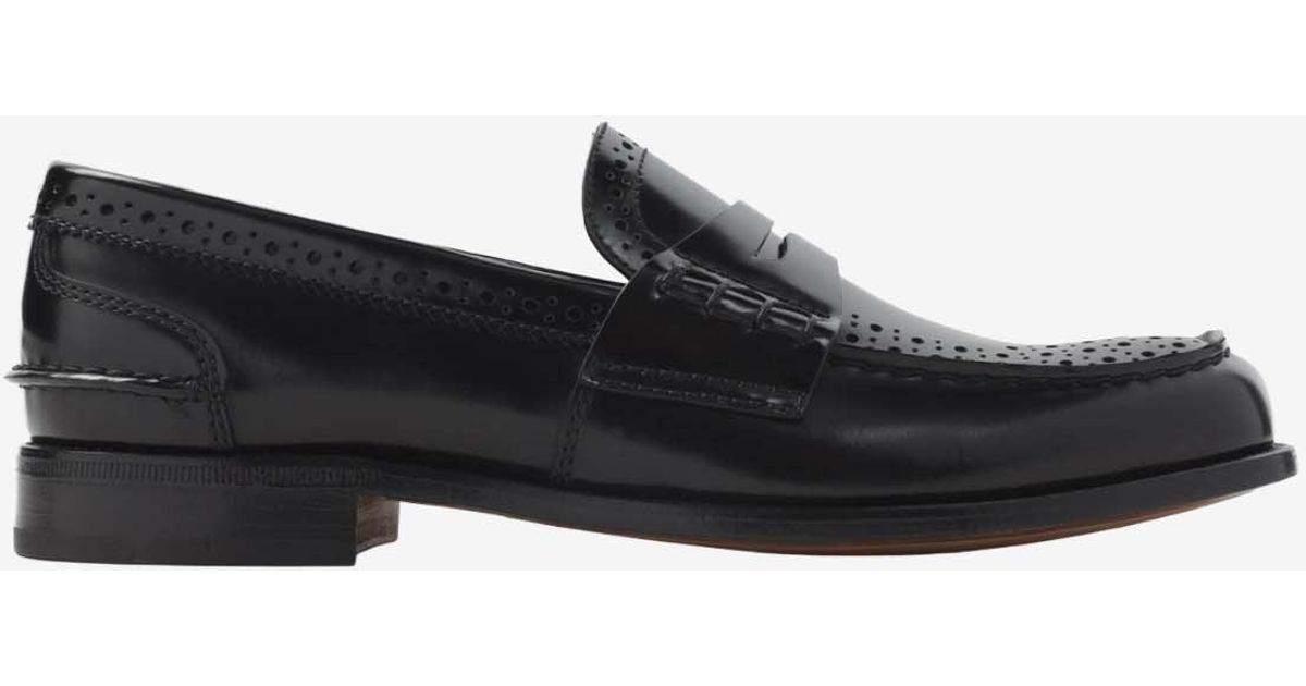 Church's Robin Leather Brouge Loafers in Black | Lyst