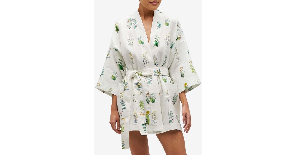 Oroton Greenhouse Floral Mini Robe in Gray | Lyst