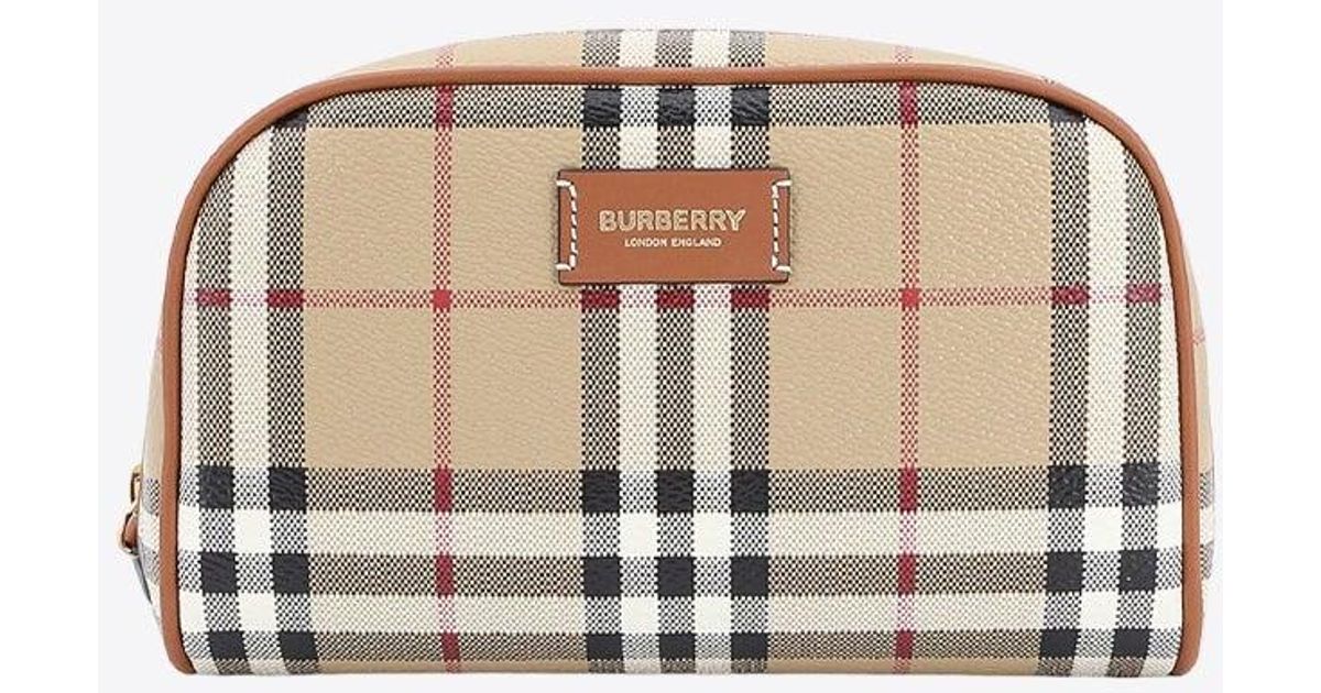 Burberry Vintage Check Travel Pouch Bag in White | Lyst