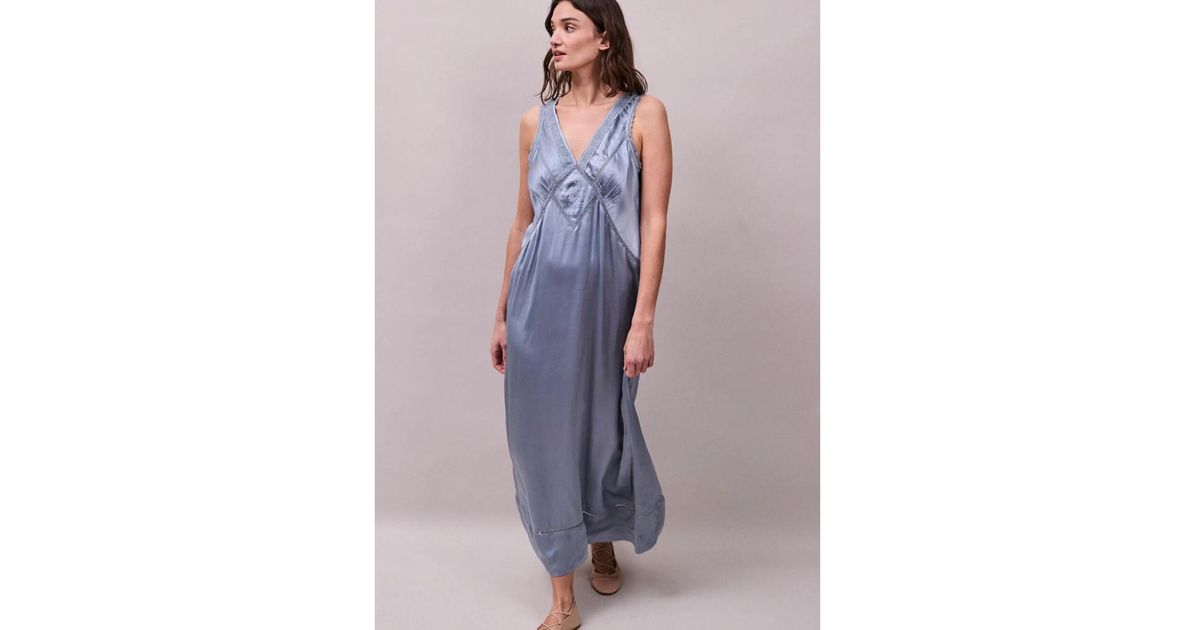 Faune Primrose Satin Dress in Purple | Lyst UK