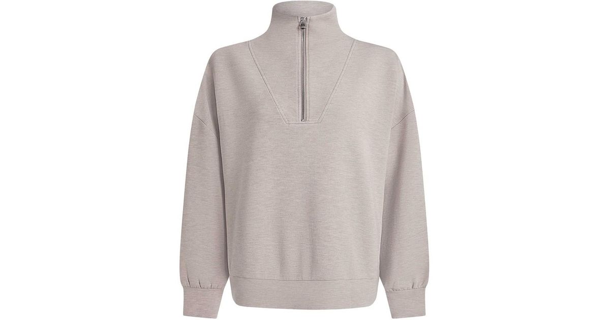Varley Hawley Half Zip Sweatshirt in Grey | Lyst UK