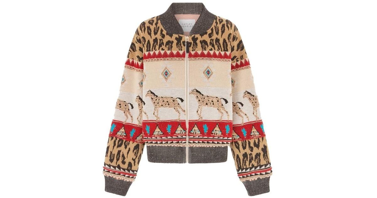 Hayley Menzies Tapestry Bomber Jacket in Red | Lyst UK