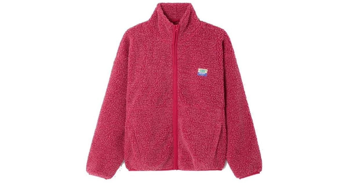 American Vintage Hoktown Fleece Jacket in Red | Lyst UK