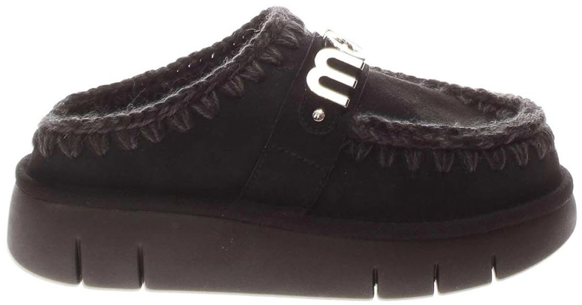 Mou Eskimo Bounce Clog Metal Logo in Black | Lyst
