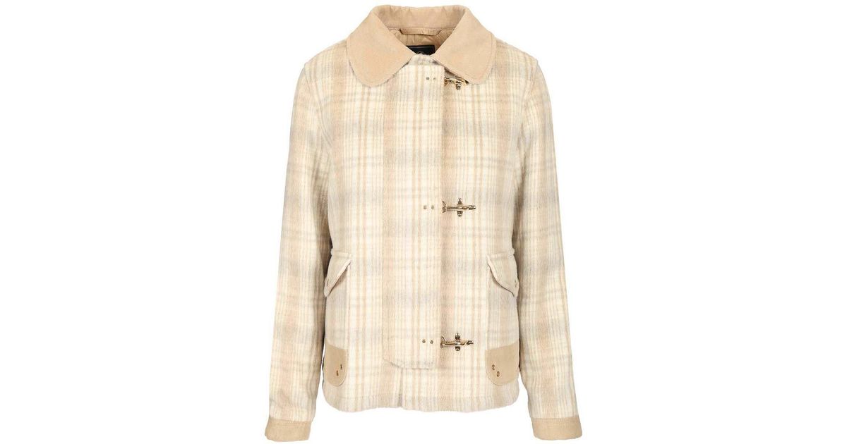 Fay Short Jacket With 3 Hooks in Natural | Lyst UK