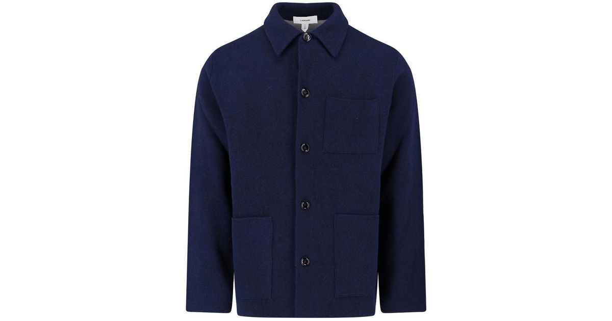 Lardini Wool Jacket in Blue for Men | Lyst UK