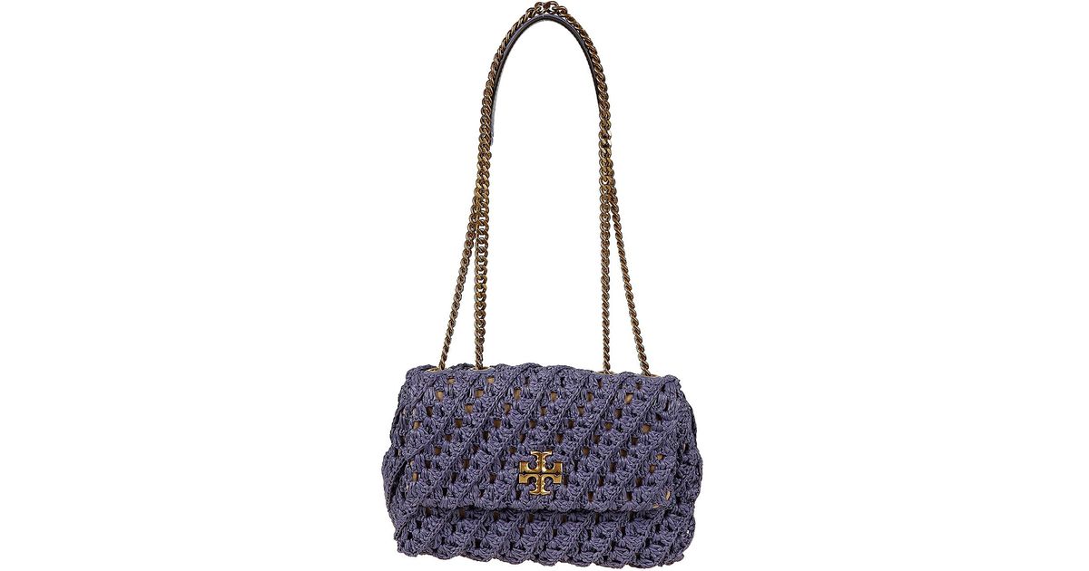 Tory Burch Kira Crochet Small Convertible Shoulder Bag In Blue Lyst