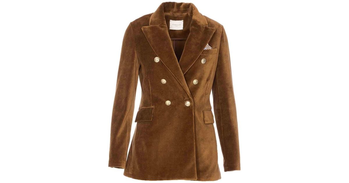 Circolo 1901 Suede Double Breasted Button Closure in Brown | Lyst UK