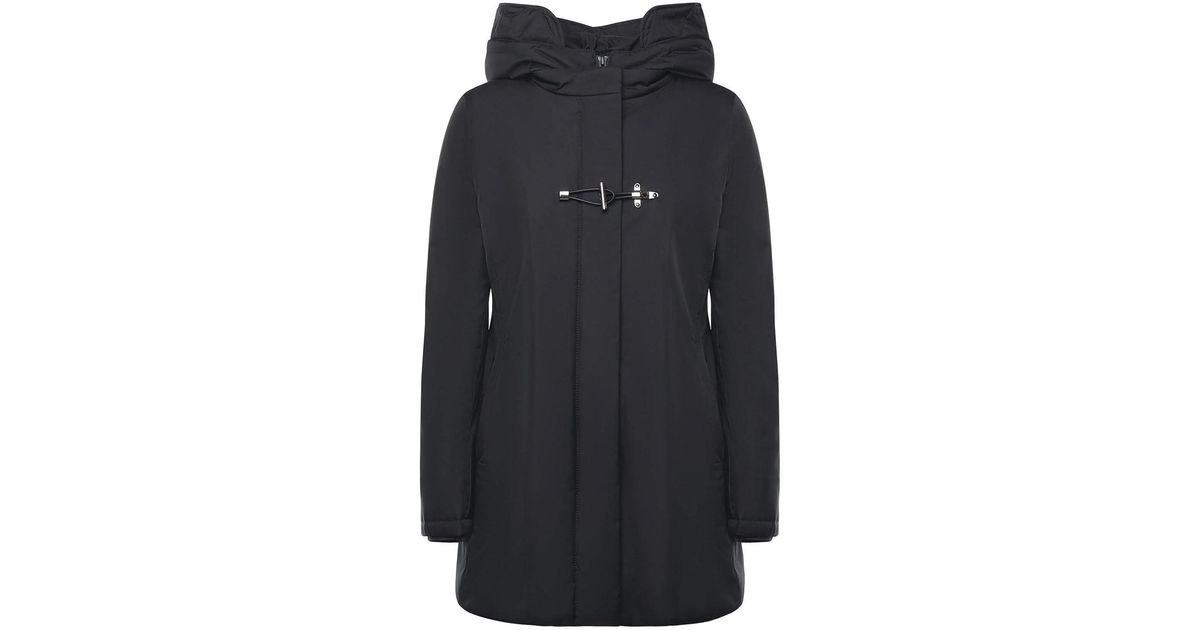Fay Technical Gabardine Toggle Coat in Black | Lyst UK