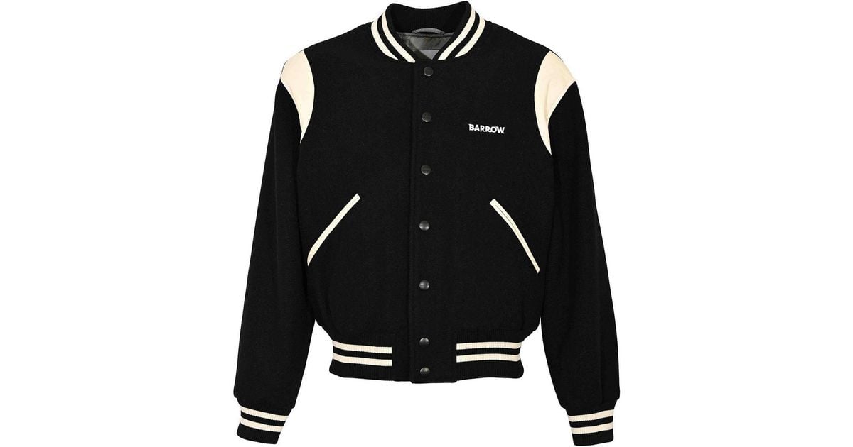 Barrow College Bomber Jacket With Hood in Black for Men | Lyst UK