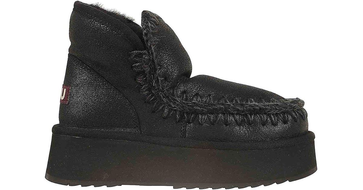 Mou Mini Eskimo Platform Boot in Black | Lyst UK