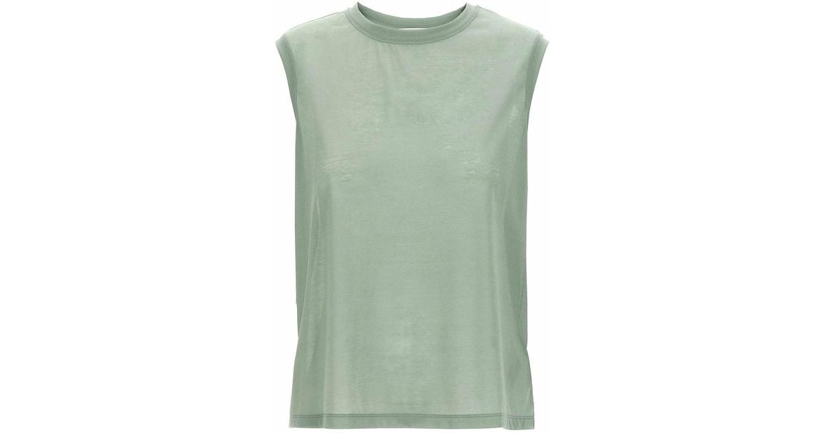 Victoria Beckham Logo Embroidery Top in Green | Lyst UK