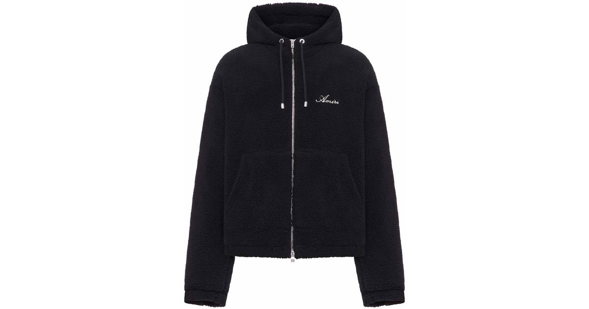 Amiri Bones Fleece Zip Hoodie in Blue for Men | Lyst