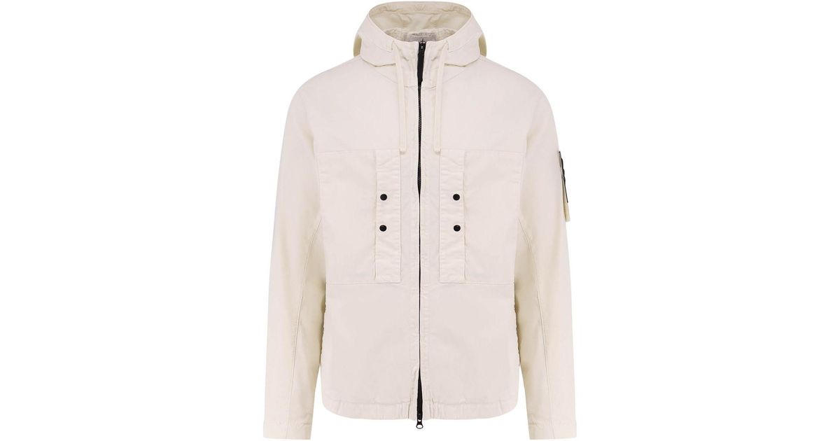 Stone Island Ivory Jackets in Natural for Men | Lyst
