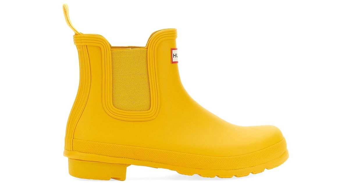 HUNTER Chelsea Boot in Yellow | Lyst UK