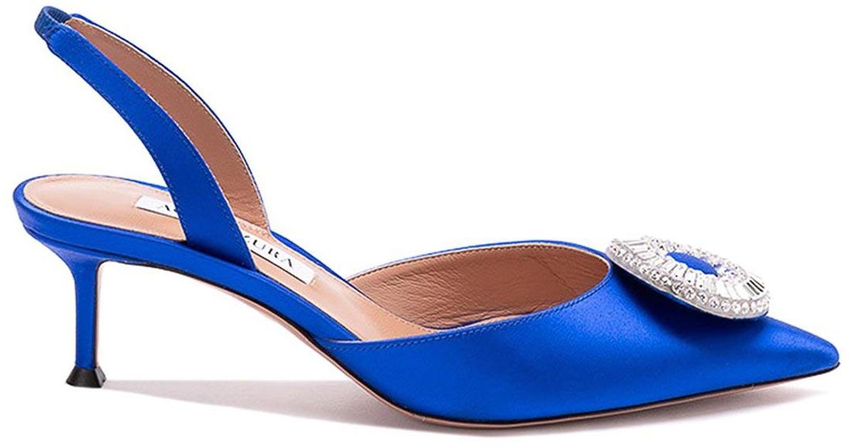 Aquazzura Crystal Hoop Sling 50 in Blue | Lyst