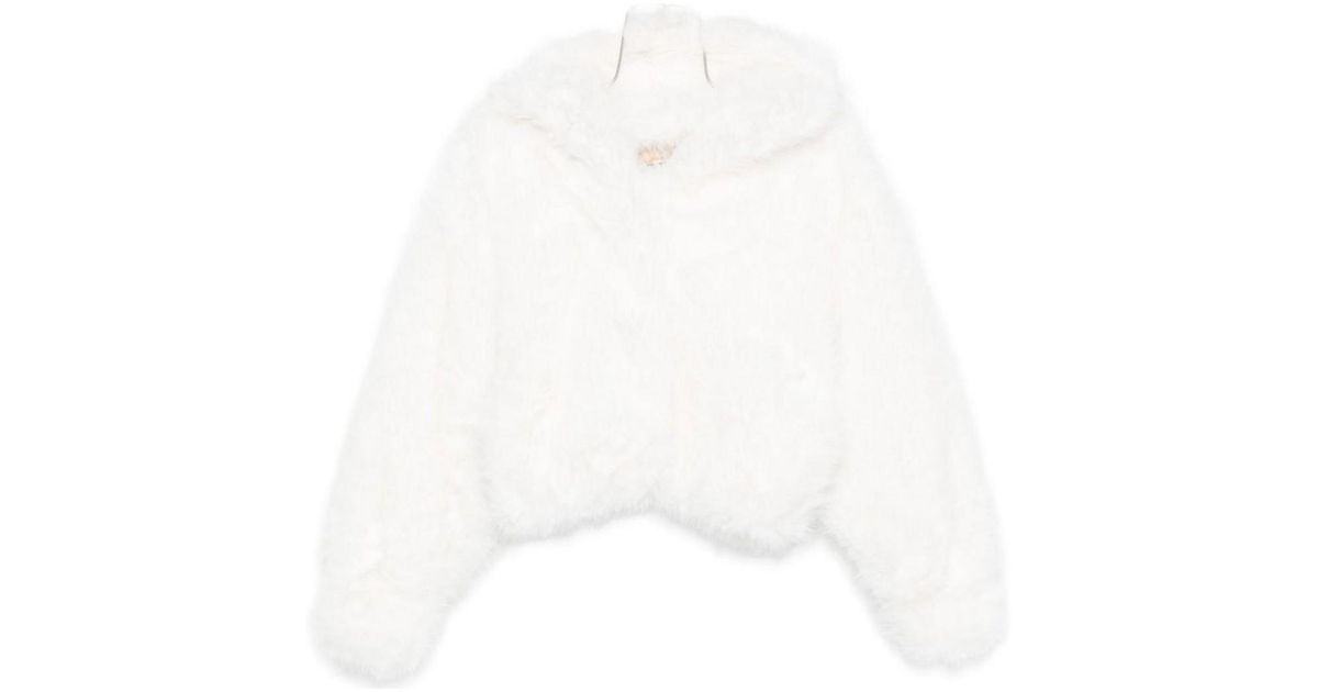 BB COUTURE Mink Ecofur Jacket in White | Lyst UK