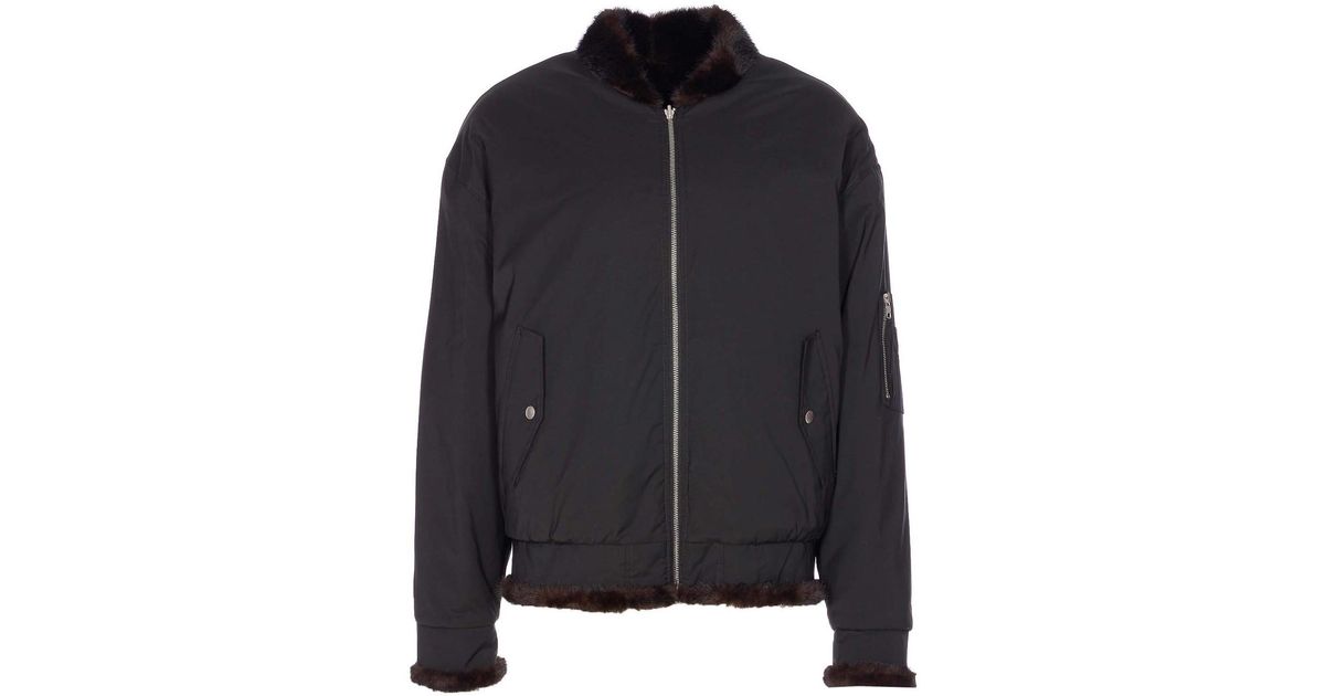 MM6 by Maison Margiela Down Jacket Frontal Zip Closure in Black for Men ...