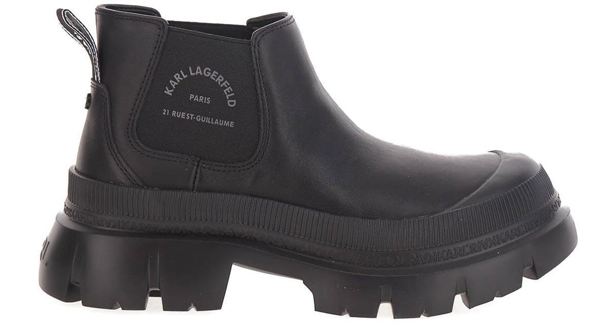 KARL LAGERFELD Trekka Max Short Gore Boot in Black | Lyst UK