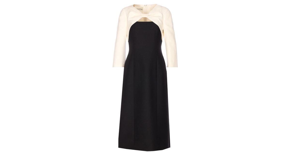 Valentino Garavani And Midi Dress in Black | Lyst UK