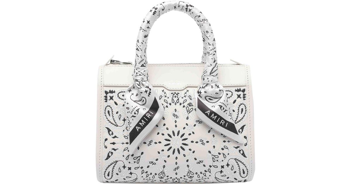 Amiri Micro Bandana Triangle Handbag in White | Lyst