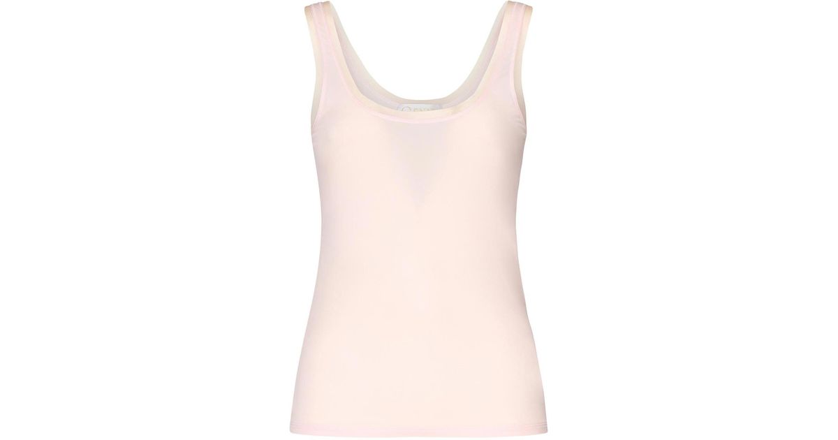 Genny Tank Top With Contrasting Edges in Pink | Lyst