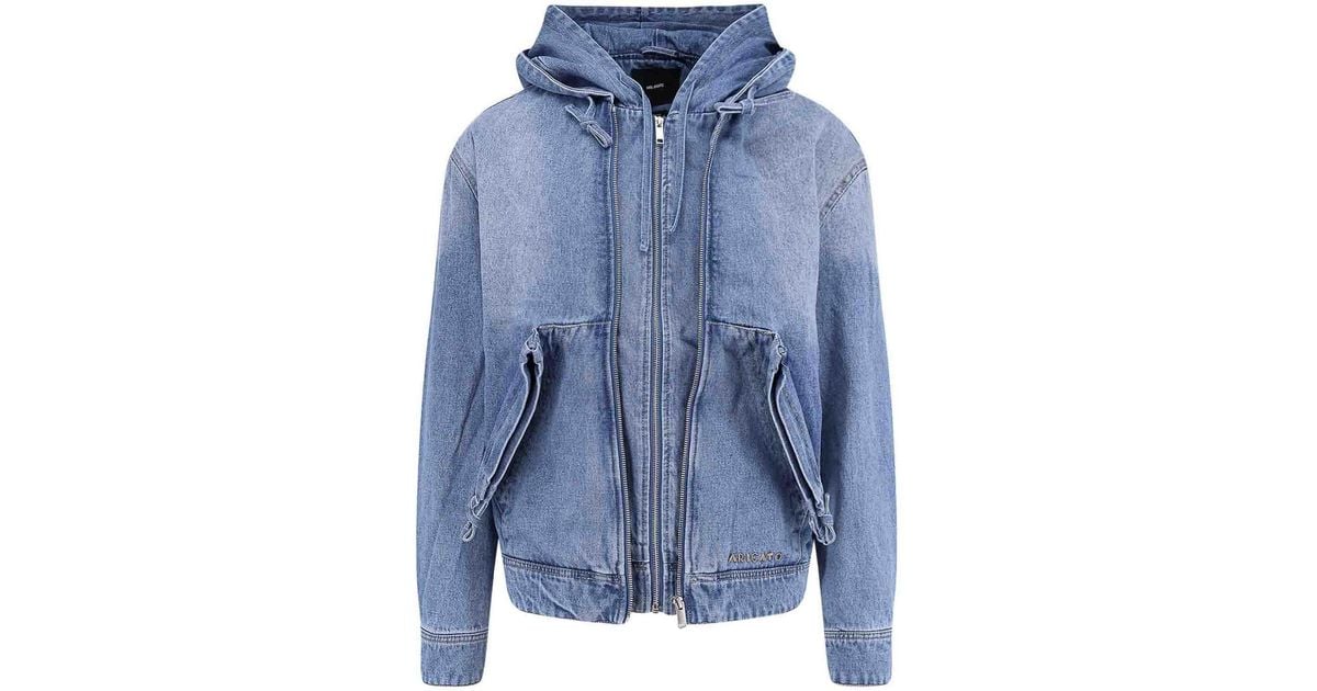 Axel Arigato Denim Jacket With Hood in Blue for Men | Lyst UK