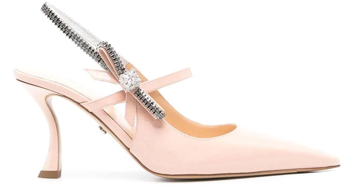 Mach & Mach Crystal Cuba Slingback in Pink | Lyst