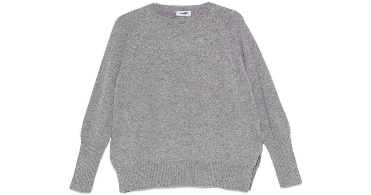 Base London Wool Crewneck Sweater in Grey | Lyst UK