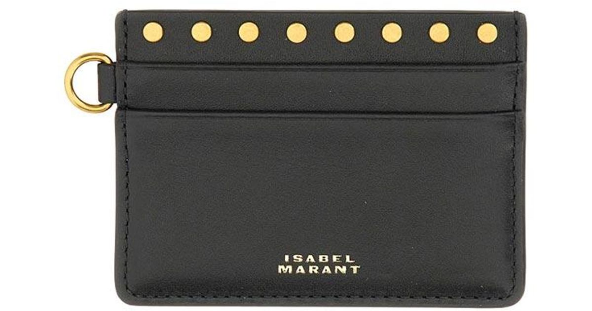 Isabel Marant Card Holder With Logo in Black | Lyst UK