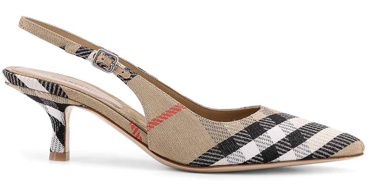 Burberry Heel Shoes in White | Lyst