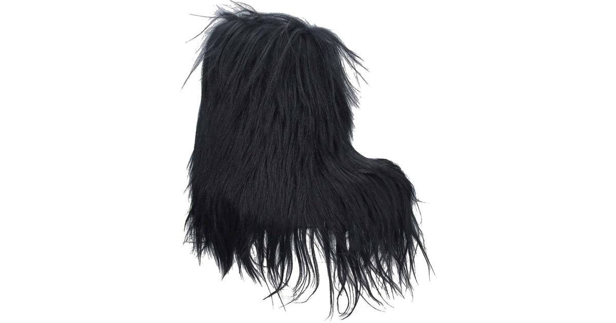 Rick Owens Porterville Mega Bumper Fur Boots in Black | Lyst