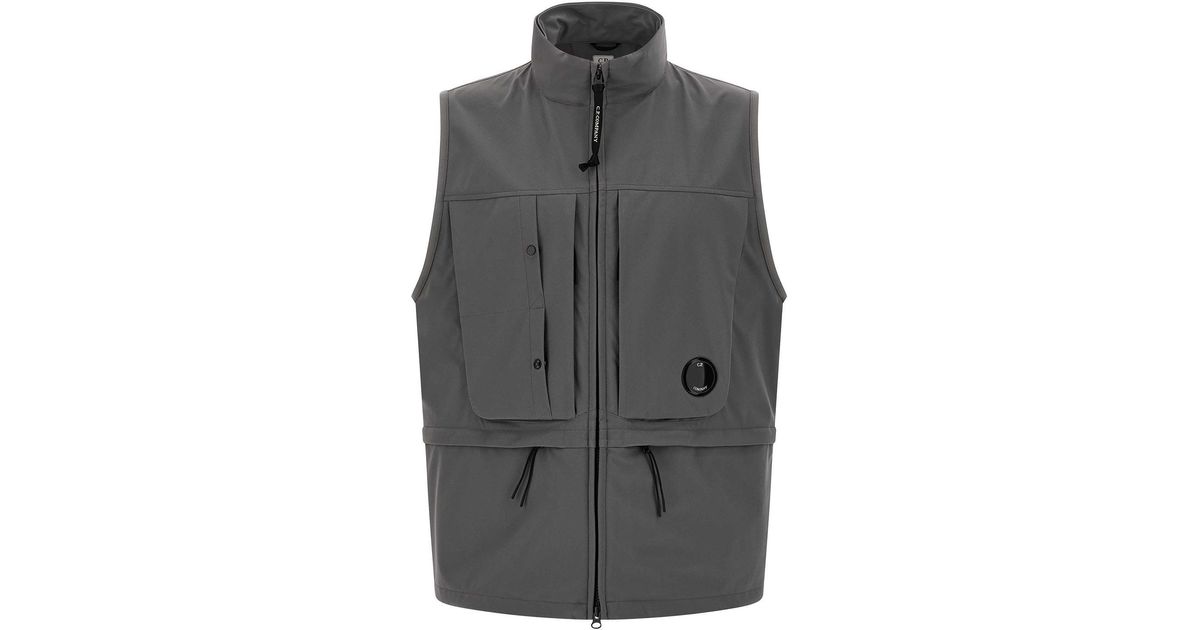 C.P. Company Cp Shell Hooded Vest in Grey for Men | Lyst UK